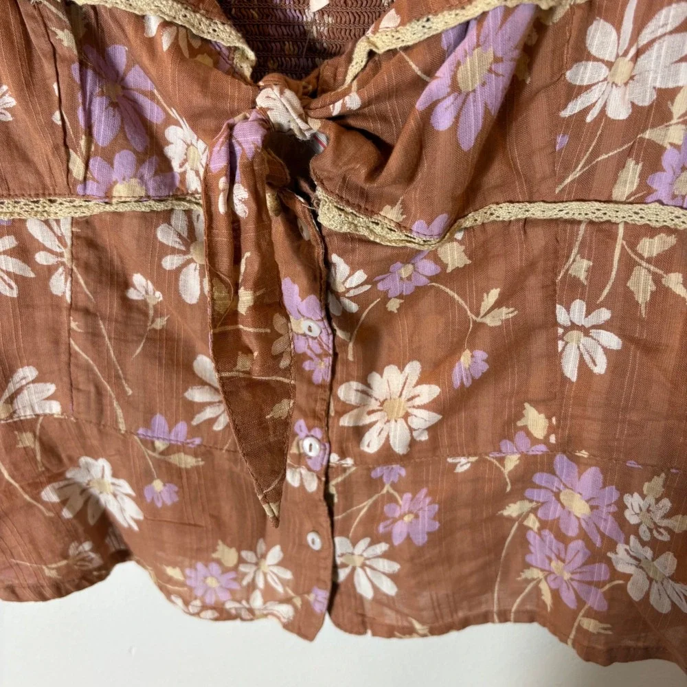 Free People | Tops | Free People Call Me Baby Cap Sleeve Button Up ...